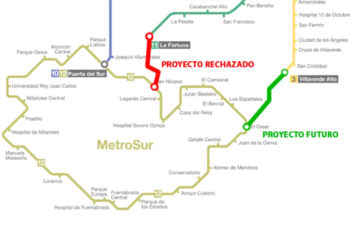 Posible conexión de Metrosur desde El Casar con la L3 por Villaverde ...